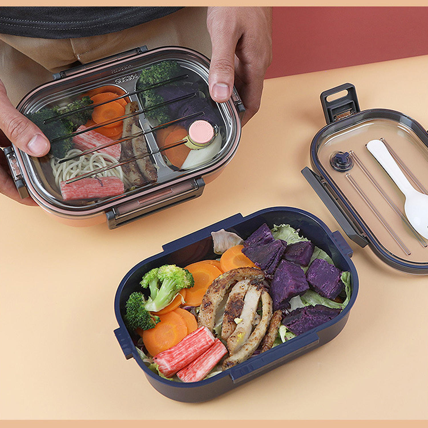 Single-layer portable plastic lunch box | plastic box manufacturers